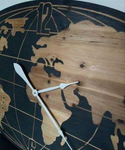Часы настенные Карта Мира