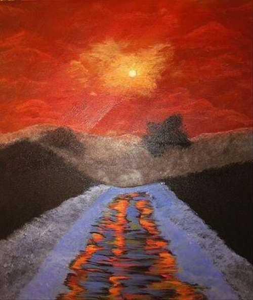 Картина на холсте «Огненный закат»