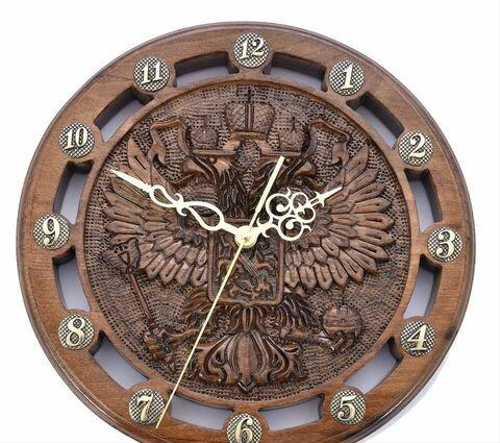 Часы настенные резные "Герб России" 30