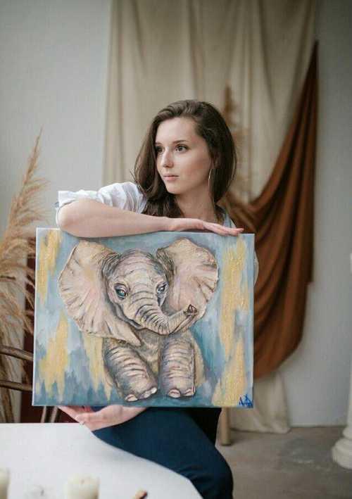 Интерьерная картина "Слон", в наличии