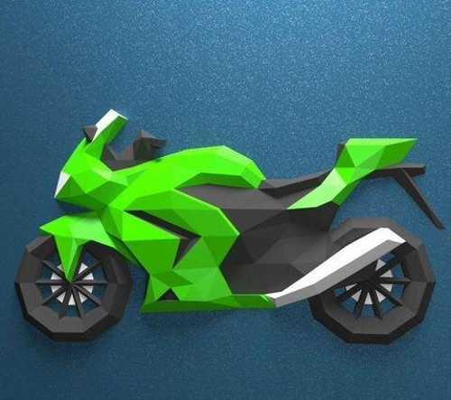 Полигональная фигура - Мотоцикл на стену