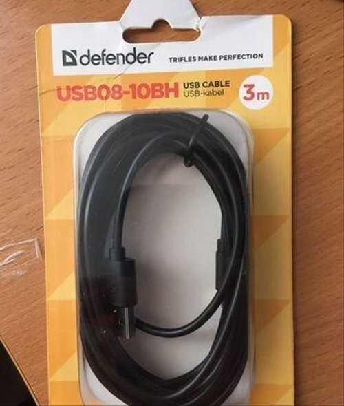 Кабель Defender USB - microUSB (USB08-10BH) 3 метр
