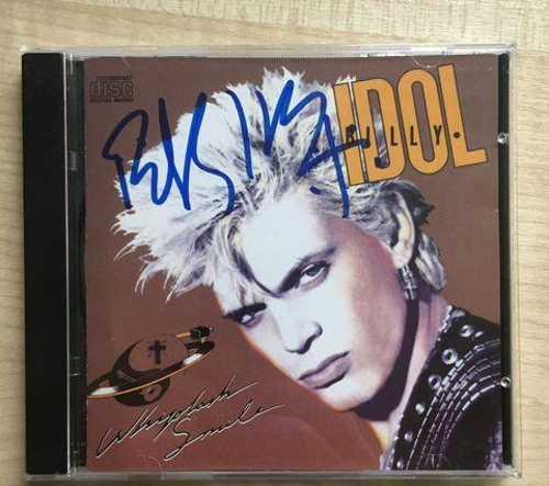 Автограф Billy Idol на CD "Whiplash Smile" 1986