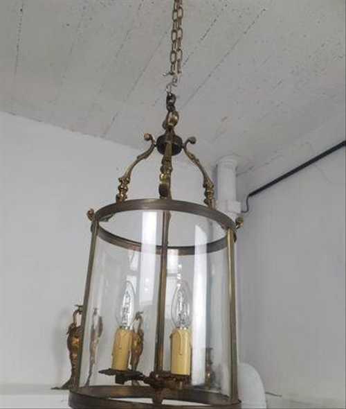 Люстра фонарь латунь Франция Луи XV