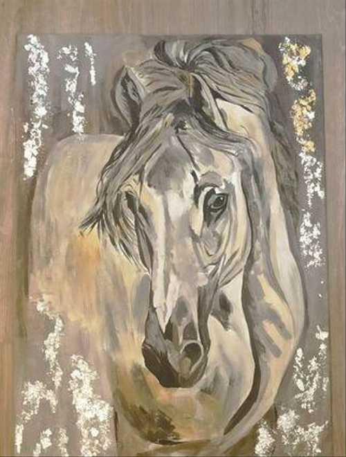 Картина интерьерная "Белая лошадь"