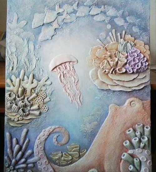 Панно картина барельеф "Octopus"