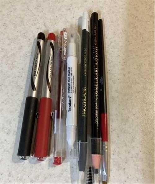 Карандаши,ручки,кисть для перманентного макияжа
