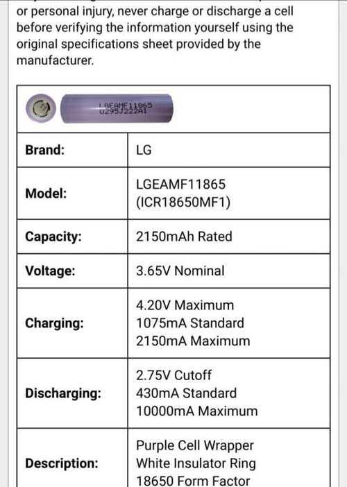 Аккумуляторы Lg