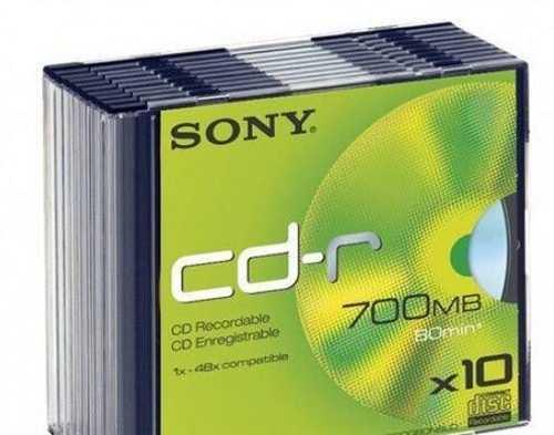 Диски Sony CD-R 700Mb 48x slim box 10