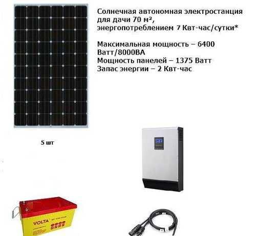 Солнечная автономная электростанция 7 Квт/сутки