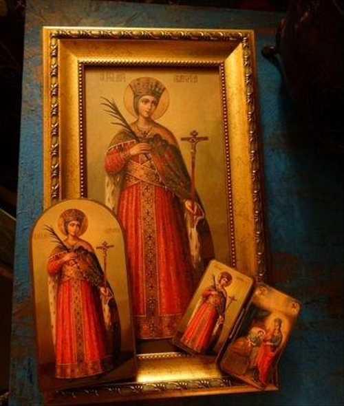 Икона "Святая Екатерина" и "Богородица"