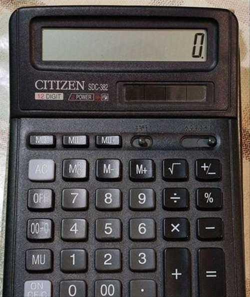 Калькулятор на солнечной батарее Citizen SDC-382
