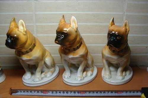Боксер Бульдог большая собака лфз статуэтка СССР