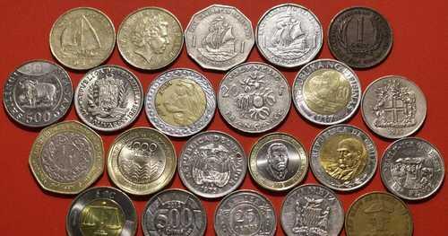 1300 иностранных монет (5,7 кг) экзотика 77 стран