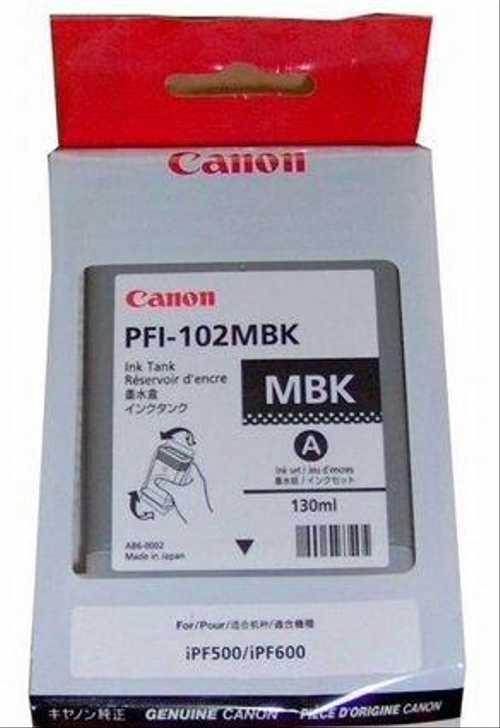 Картридж PFI-102MBK черный для плоттера Canon