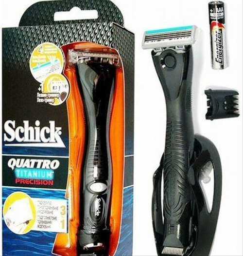 Schick станок Quattro Precision с триммером и бат