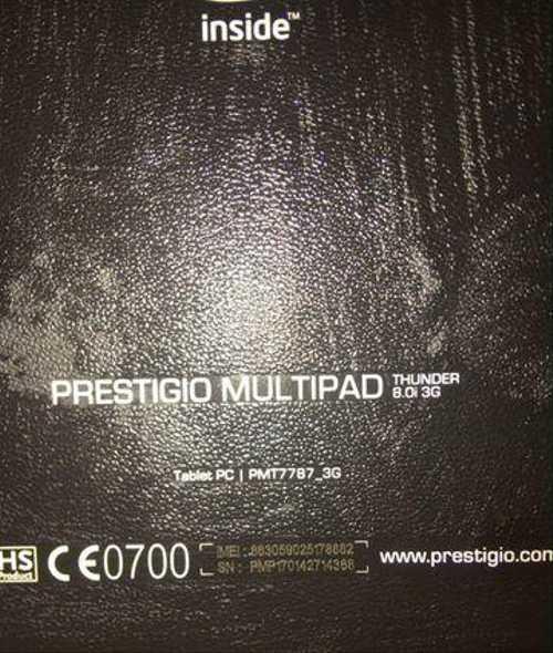 Prestigio multipad thunder 8.0i 3g, pmt7787 3g