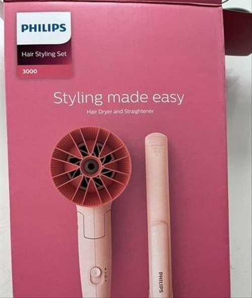 Набор фен и утюжок philips