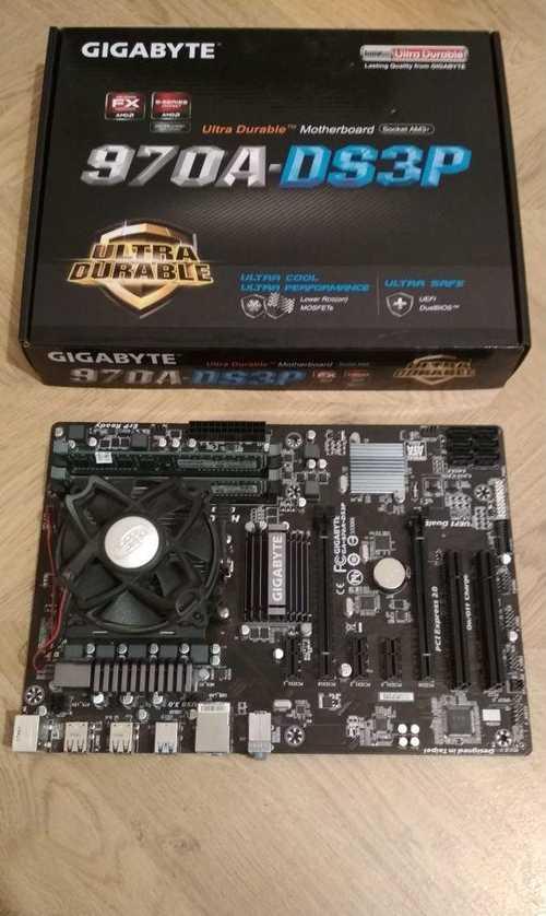 Материнская плата Gigabyte 970A-DS3P +CPU+RAM 4Gb
