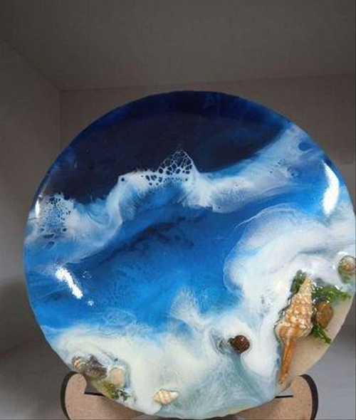 Картина декор "Морская волна"(200 мм) на подставке