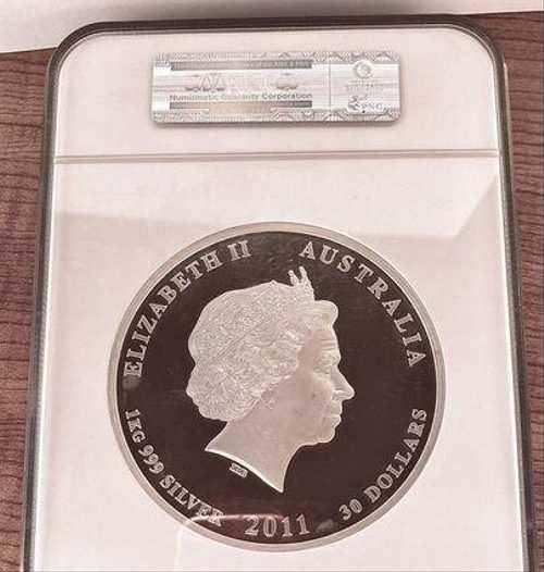 Монета серебро 999 Австралия 1 кг