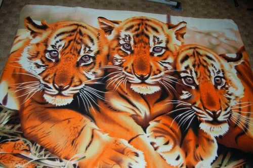 Одеяло тонкое тигры