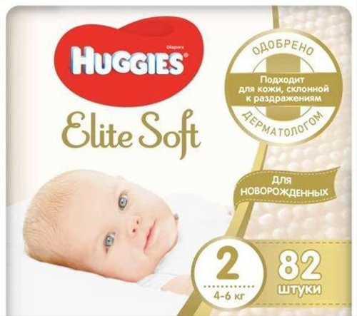 Подгузники huggies elite soft 2 (82шт)