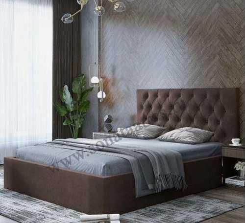 Кровать с каретной стяжкой и матрасом 160х200