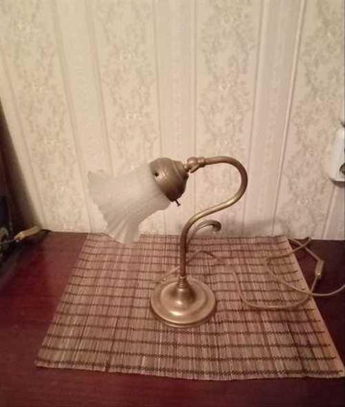 Продается старинная лампа-ночник из латуни