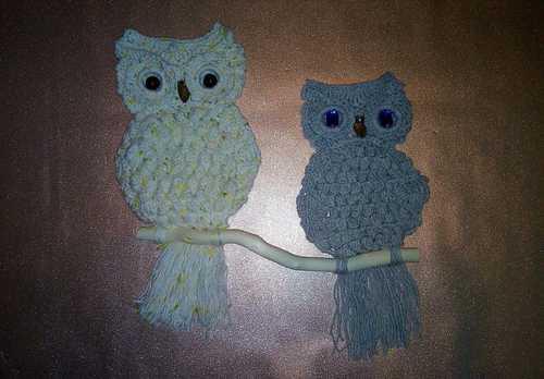 Вязаное панно Совы