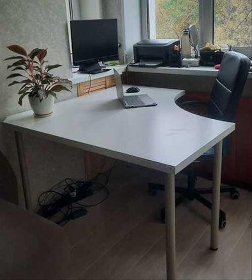 Угловой стол IKEA линнмон / адильс