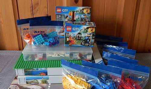 Коробка деталей lego, игровое поле, lego City