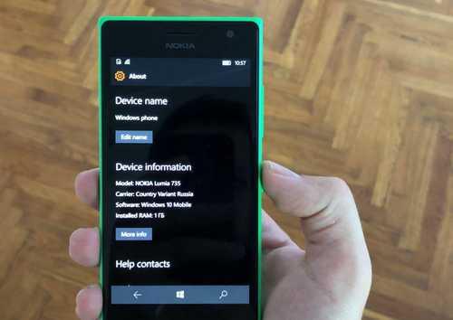 Телефон Nokia lumia 735 зеленый