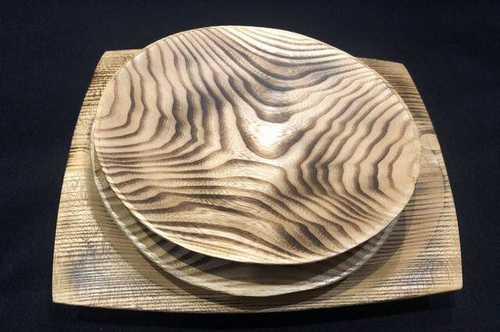Набор деревянных тарелок