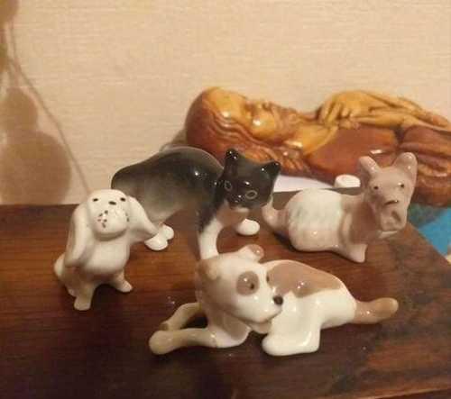 Статуэтки СССР собачки кошки