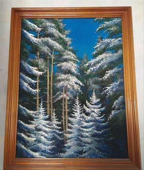 Картина зимний лес