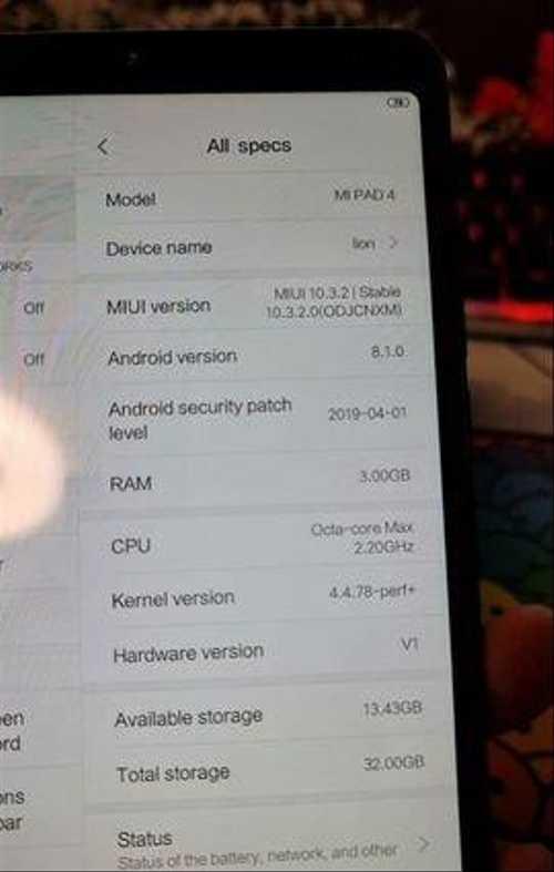 Планшет Xiaomi MI Pad 4 3/32 wi-fi 8 дюймов Москва | Планшеты и ...
