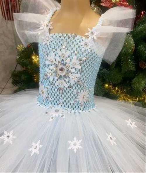 Платье снежинка, костюм снежинки, платье из фатина