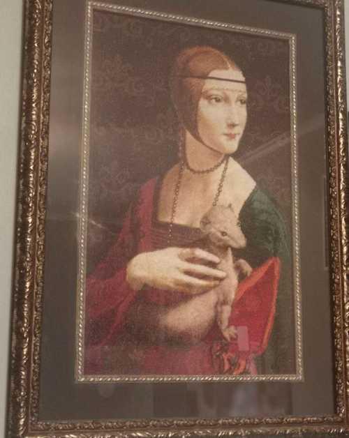 Вышивка крестиком картина Дама с горностаем Да Вин