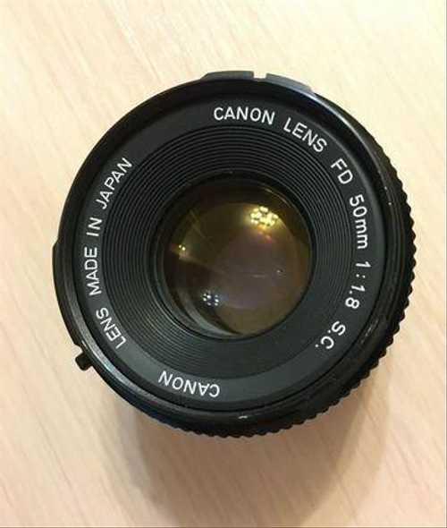 Объектив canon lens FD 50mm 1:1.8