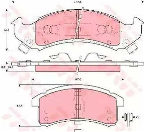 TRW GDB4054 Колодки тормозные chevrolet lumina/pontiac trans sport передние