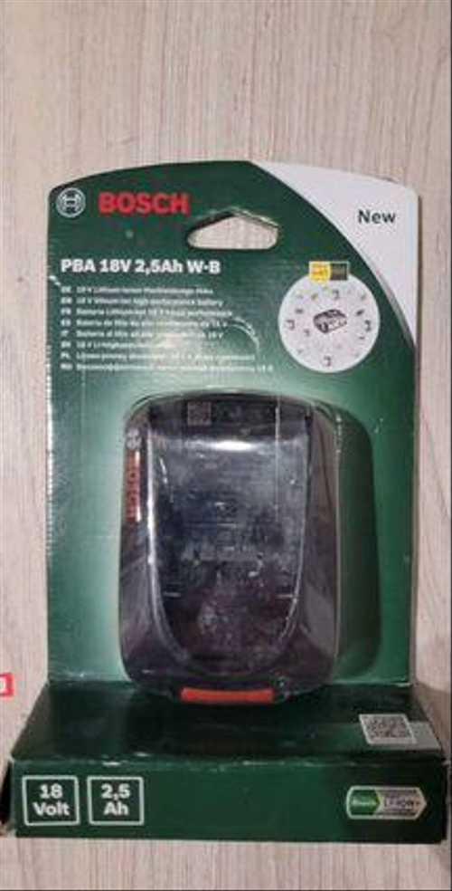 Аккумулятор Bosch PBA 18V 2,5Ah W-B