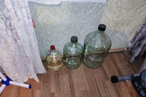 Стеклянные бутылки 20,10,5 литров