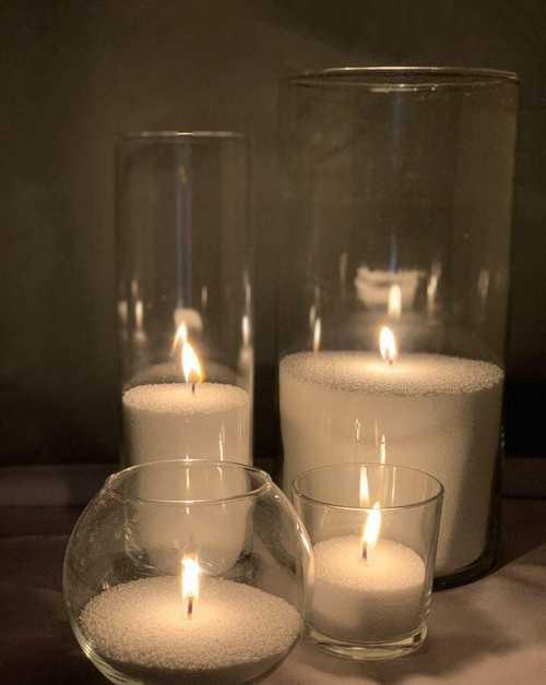Насыпные свечи, вазы