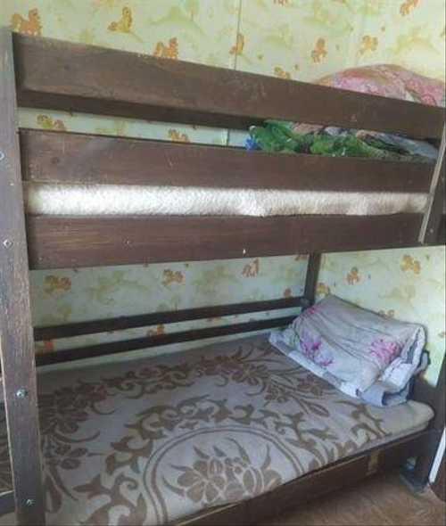 Двухъярусная железная кровать для взрослых