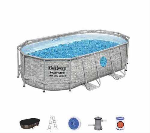 Бассейн Bestway 427х250х100 см + ф/насос, лестница