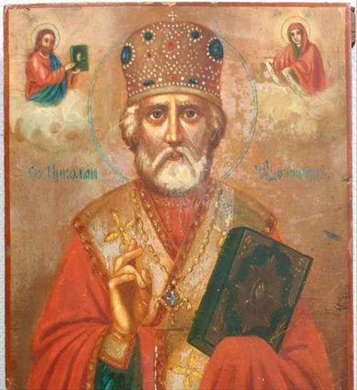 Старинная икона Св. Николай Чудотворец
