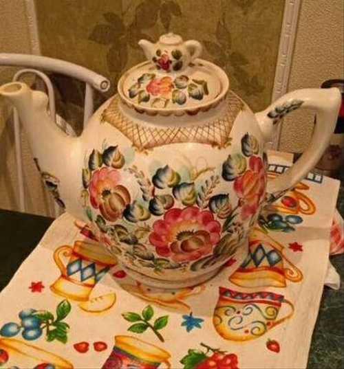 Семикаракорская керамика,чайник на 4л (СССР)