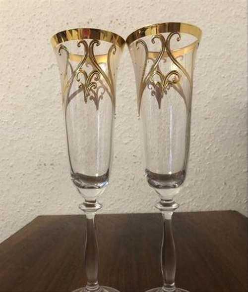 Свадебные бокалы из чешского стекла