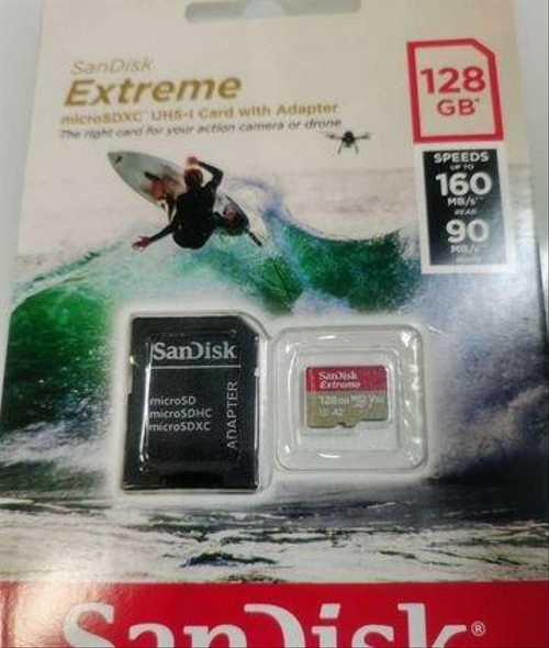Sandisk Extreme 128Gb A2 U3 Карта памяти MicroSD